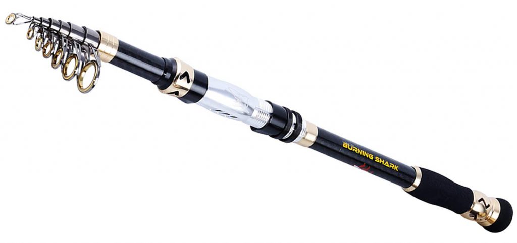 Burning Shark Telescopic Fishing Rod | Alpha Survivalist